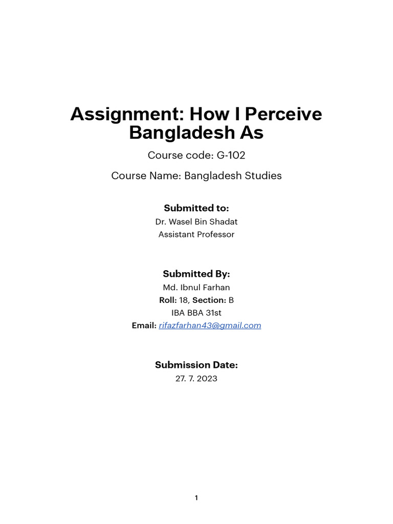 BDS Assignment | PDF | Bangladesh | Poverty
