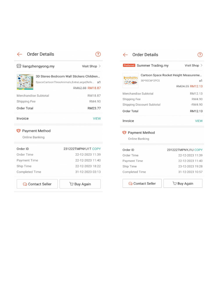Shopee order (class deco) | PDF