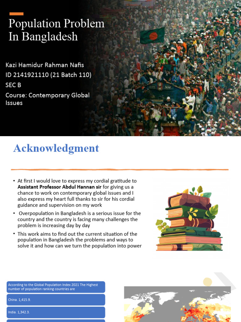 Population Problem in Bangladesh | PDF | Human Overpopulation | Family ...