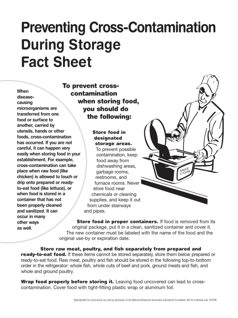 Preventing Cross-Contamination During Storage Fact Sheet. | PDF