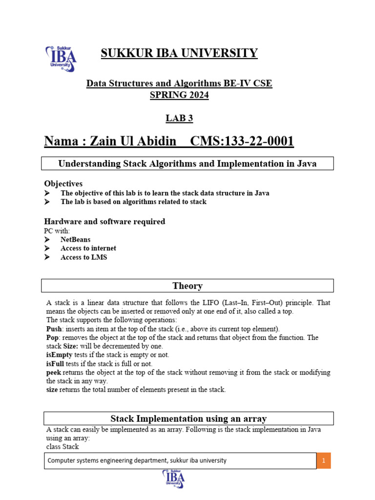 Lab3 - Data - Staructures and Algorithms | PDF