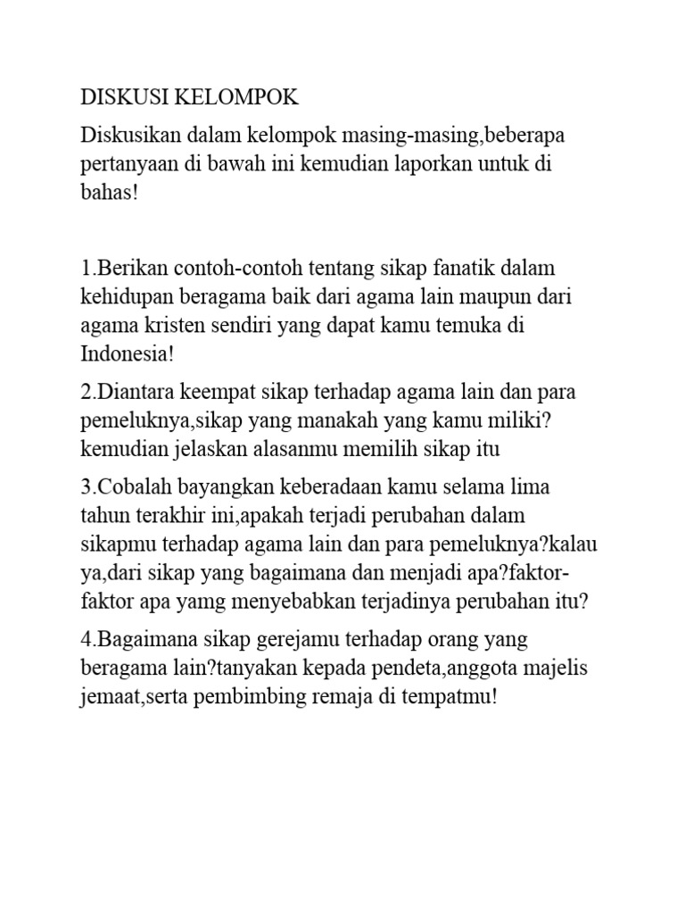 Diskusi Kelompok | PDF