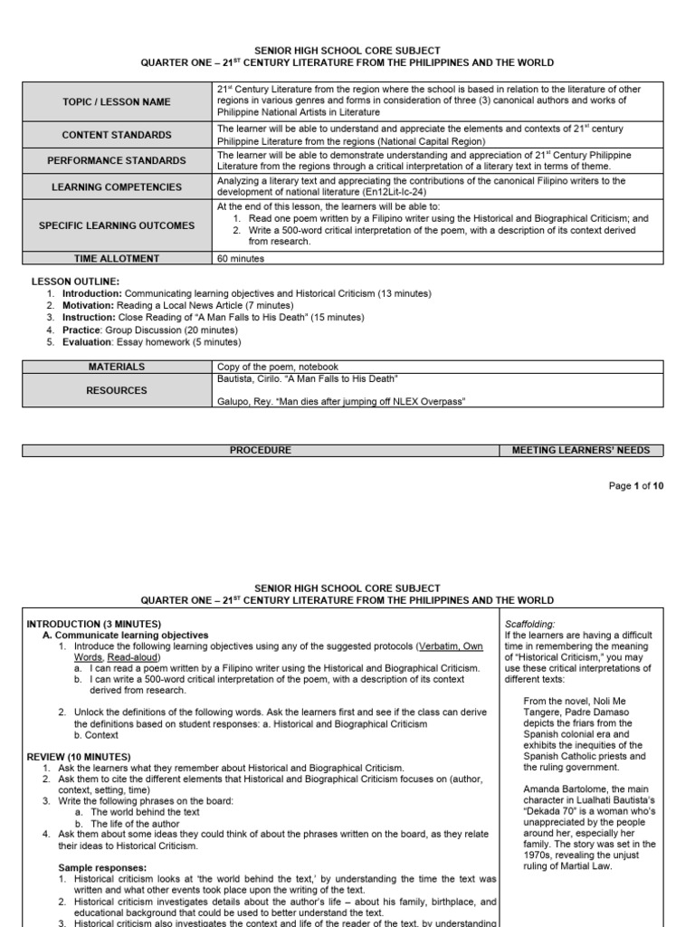 SENIOR_HIGH_SCHOOL_CORE_SUBJECT_QUARTER | PDF | Learning | Essays