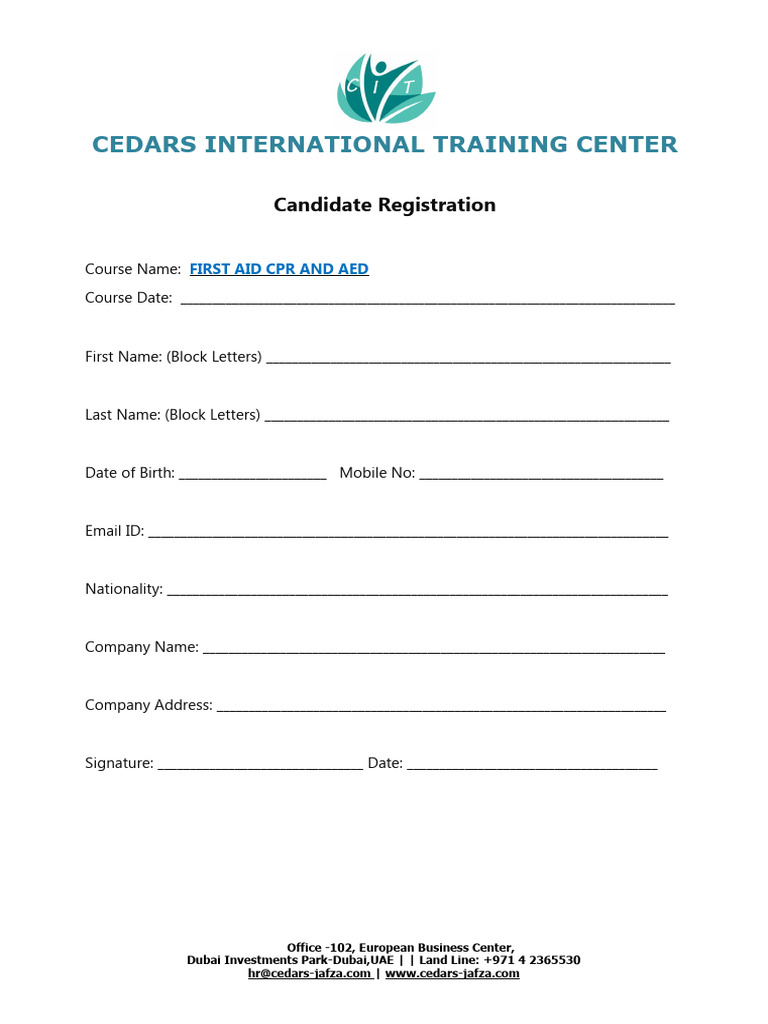 Participants Registration | PDF