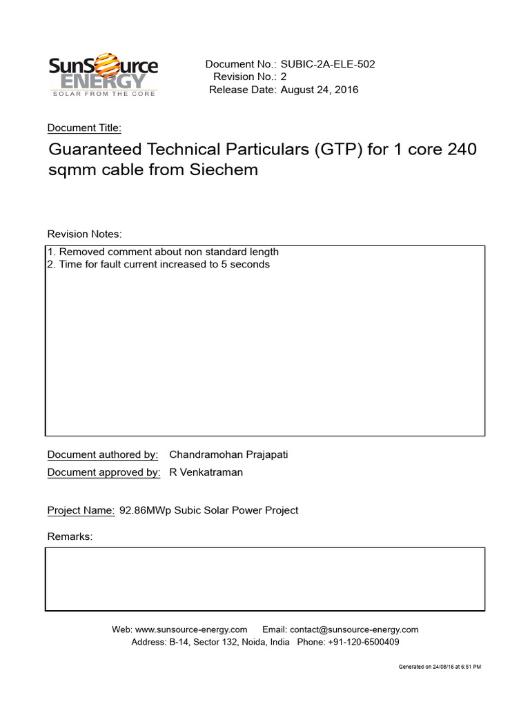 GTP 1CX240 SQMM | PDF