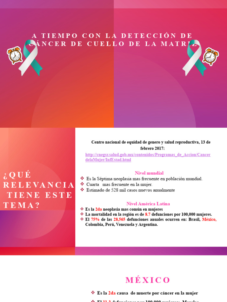 A tiempo con la detección de cáncer de cuello de la matriz | PDF | Cáncer de cuello uterino ...