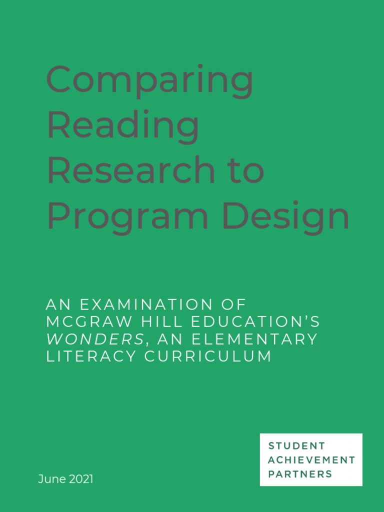 Comparing Reading Research To Program Design - An Examination of ...