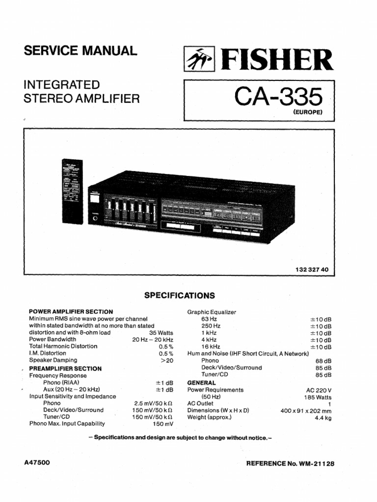Fisher Ca-335 | PDF