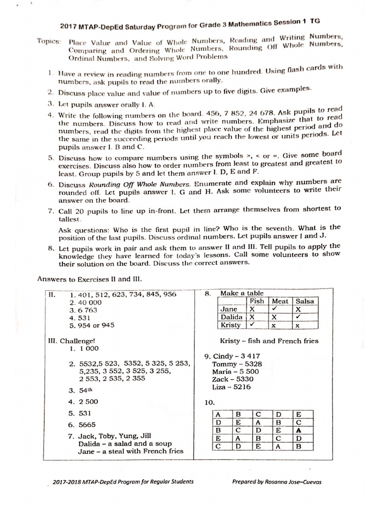 2017 MTAP Grade 3 Session 1-13 | PDF