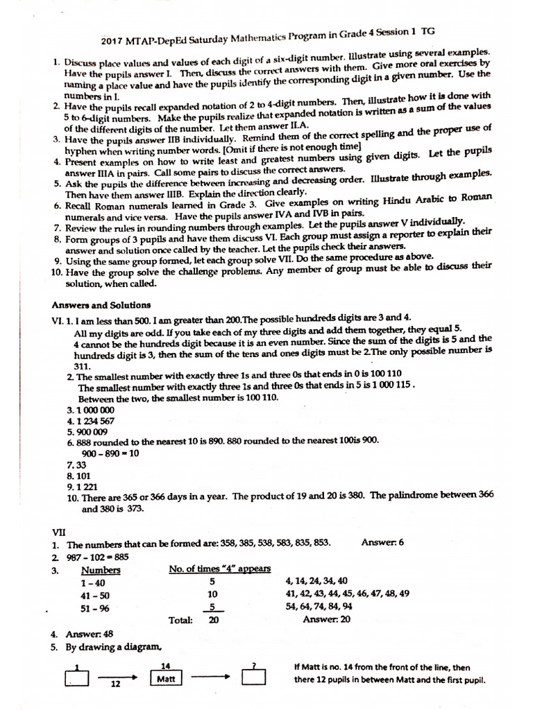 2017 MTAP Grade 4 Session 1-13 | PDF