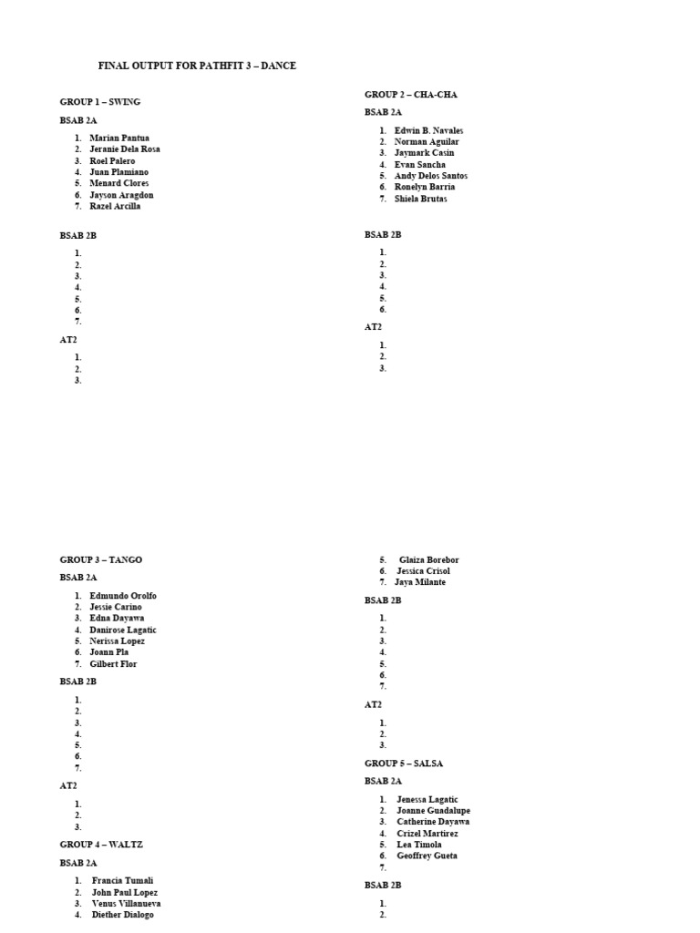 Final Output For Pathfit 3 | PDF | Dances | Partner Dance