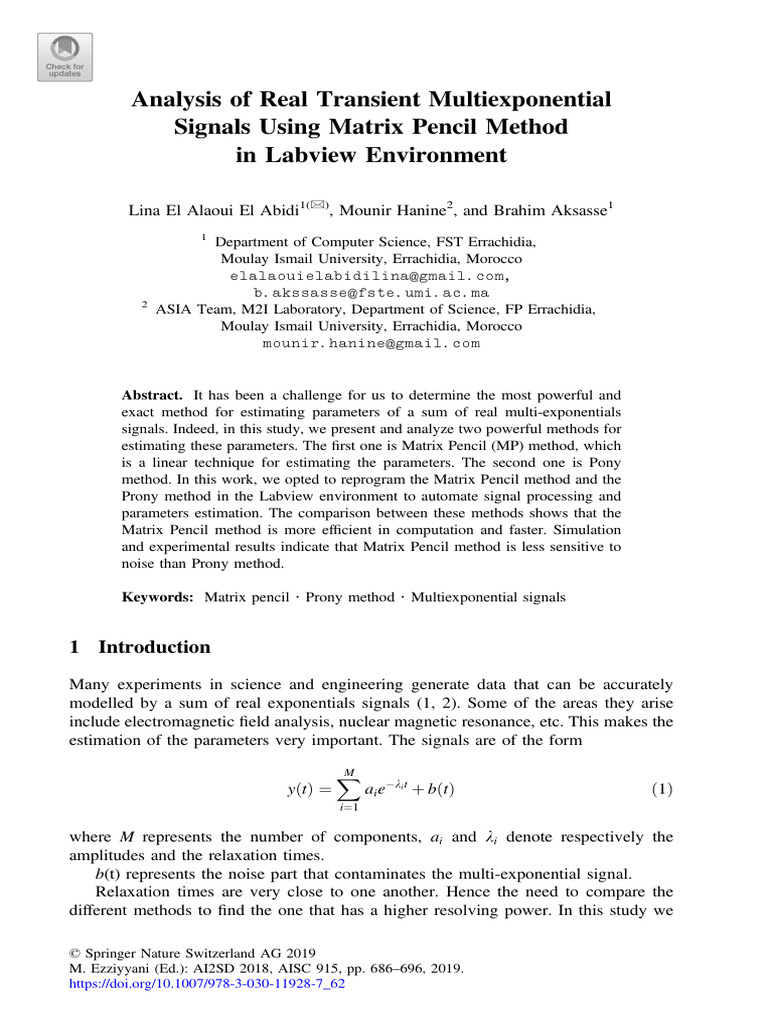 Analysis of Real Transient Multiexponential | PDF | Eigenvalues And Eigenvectors | Matrix Theory