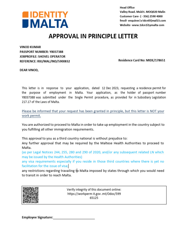 Approval in Principle Letter | PDF