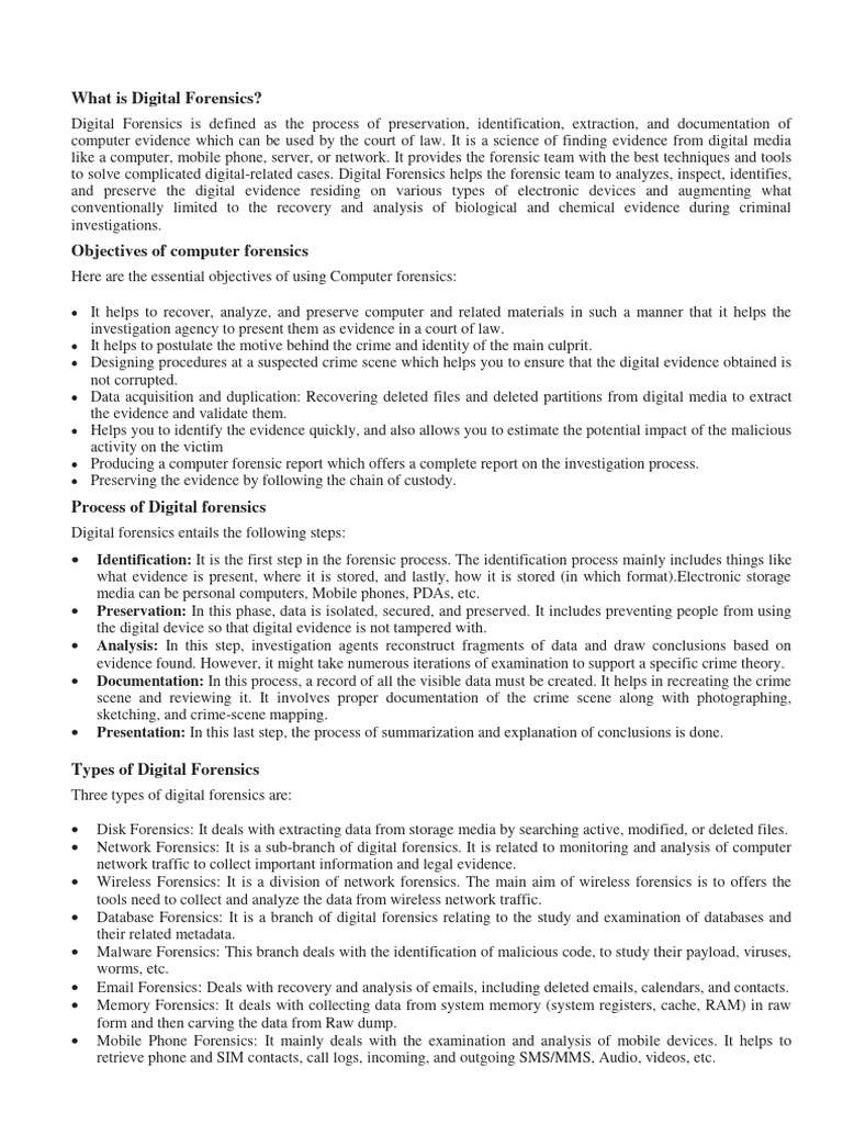 Class+Notes2 | PDF | Computer Forensics | Digital Forensics