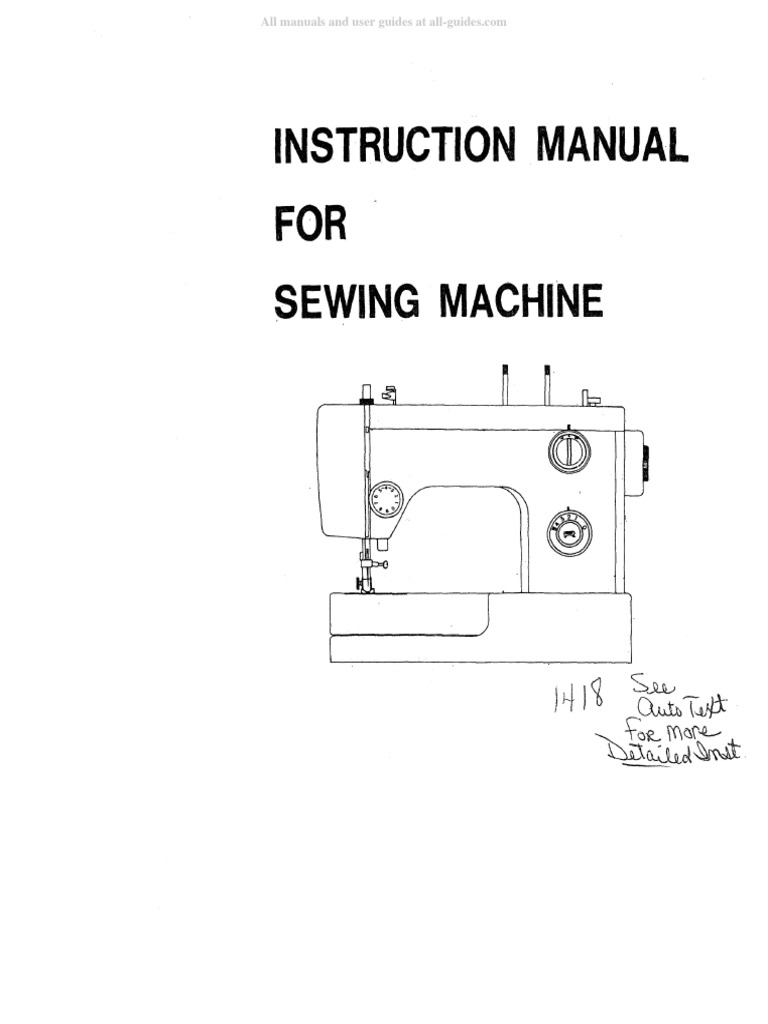 White 1418 Sewing Machine Instruction Manual | PDF