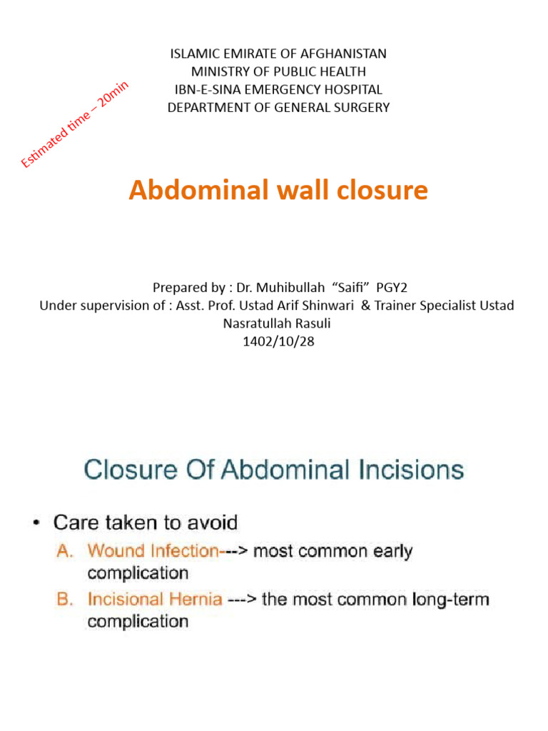 Abdominal Wall Closure Final | PDF