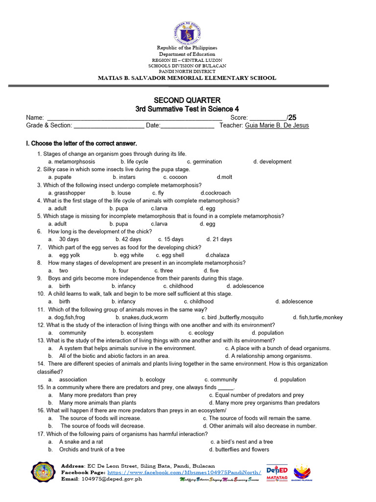 3rd Summative - 2nd Quarter | PDF