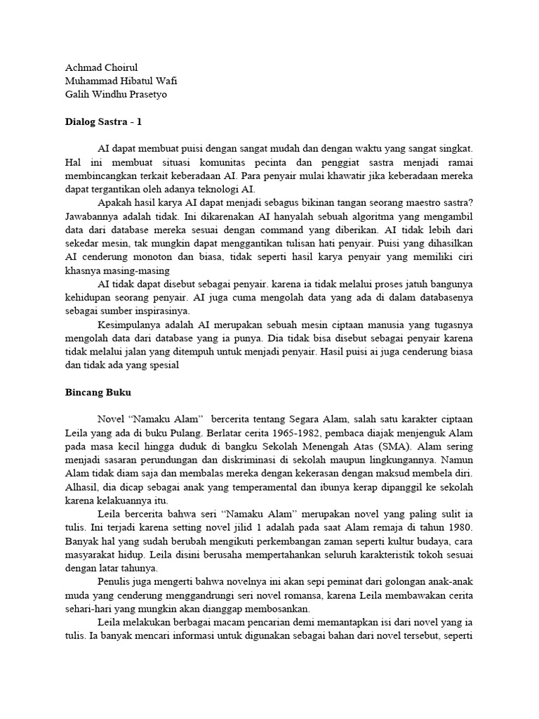 Creative Writing - Achmad Choirul | PDF