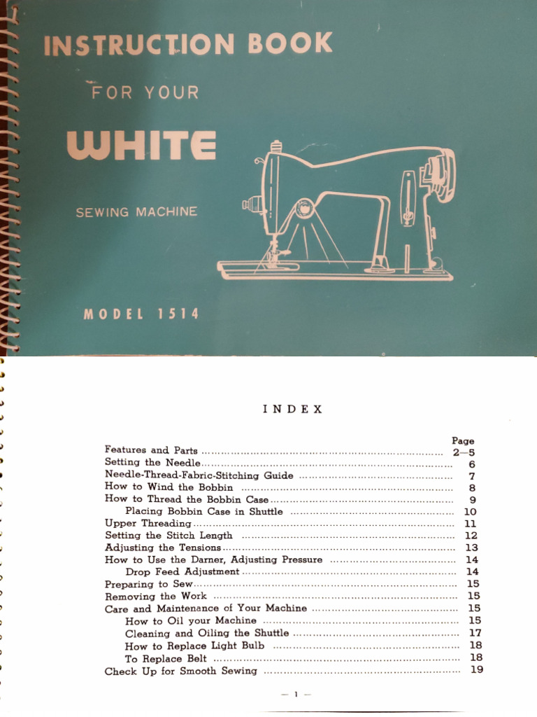 White 1514 Sewing Machine Instruction Manual | PDF