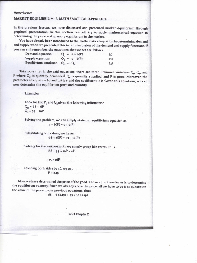 Market Equilibrium Mathematical Approach | PDF