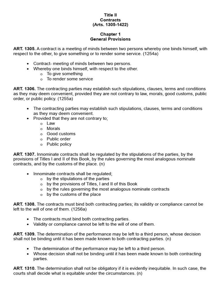 Villanueva, Jenica - Title Ii - Contracts | PDF | Misrepresentation | Offer And Acceptance
