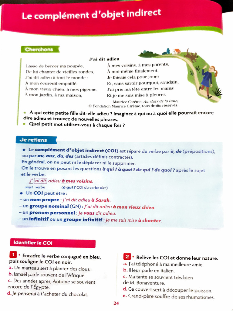 Comprendre le complément d'objet indirect | PDF | Complément d'objet ...