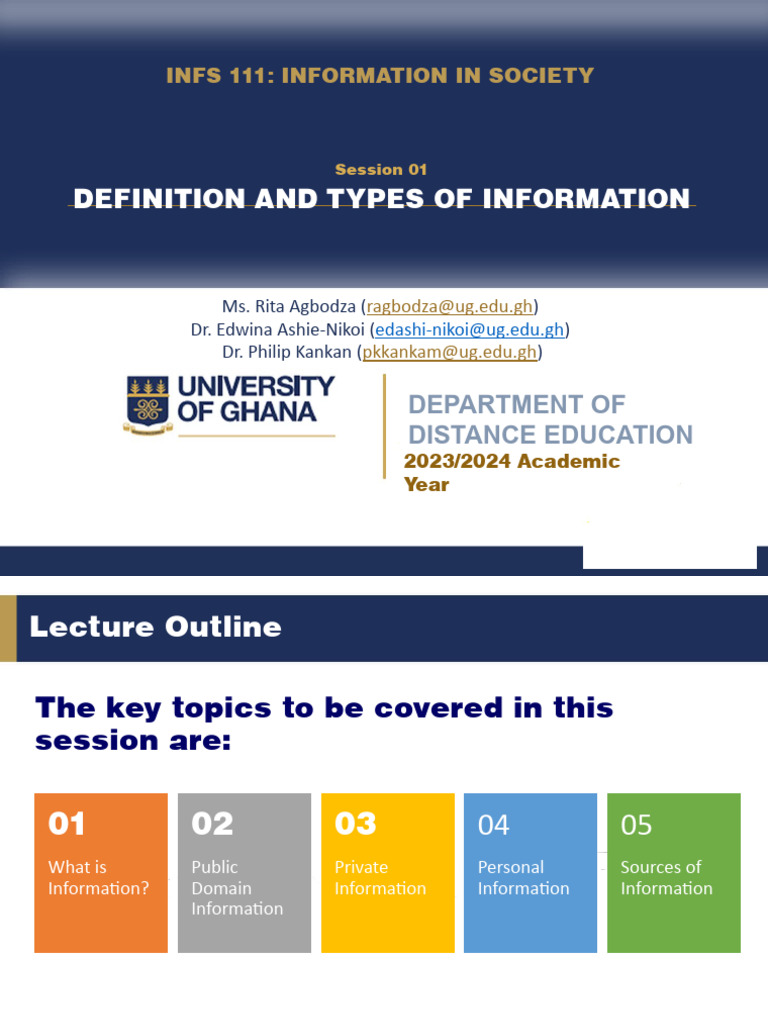 Infs 111 Session 1 Ugde - 1 | PDF | Information | Privacy