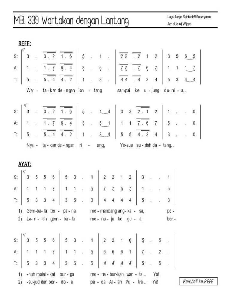 MB 339. Wartakan Dengan Lantang | PDF