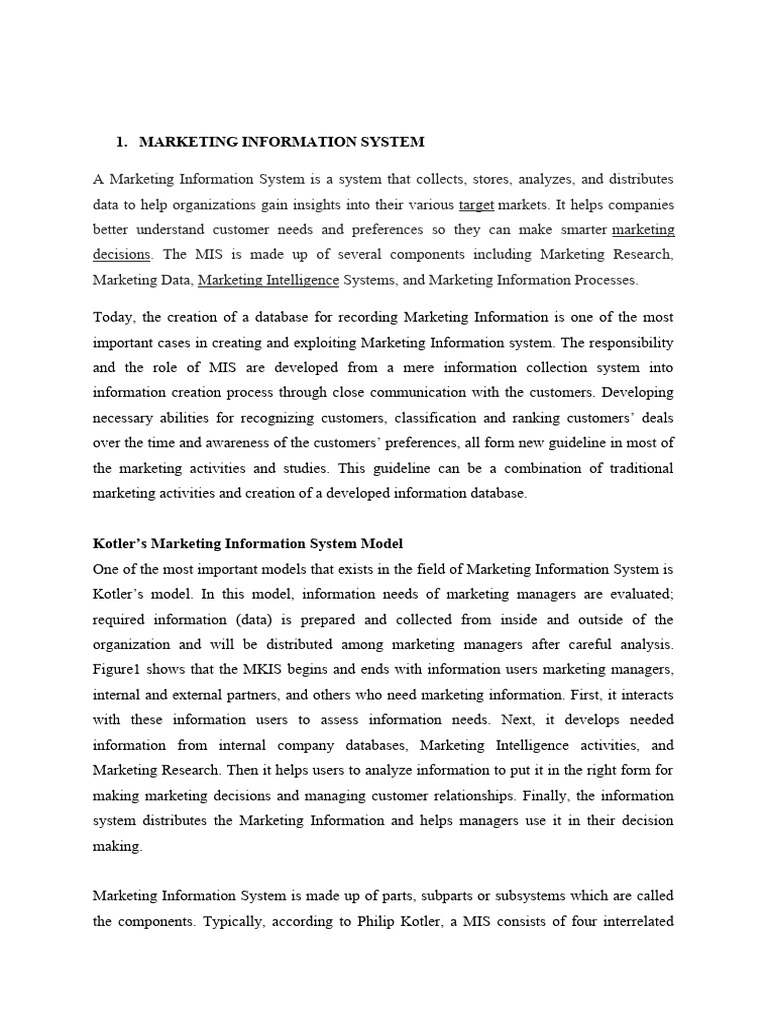 Overview of Marketing Information Systems | PDF | Marketing | Marketing ...
