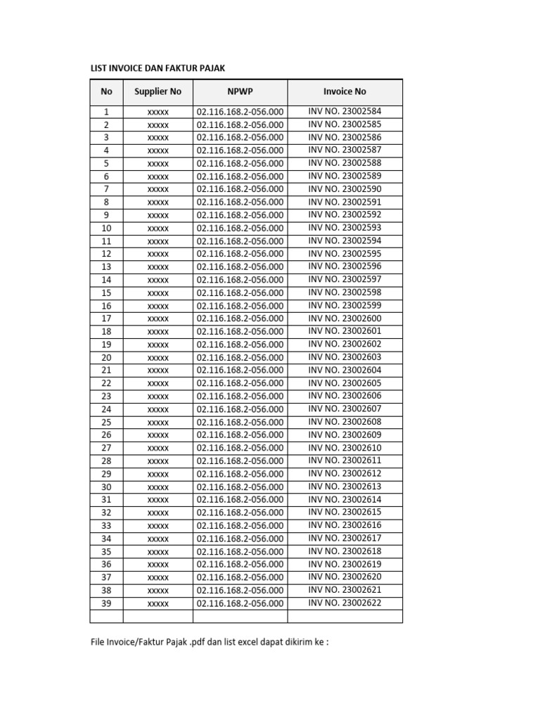 Format Excel PPN - Amman Masa September 2023 Part 1 | PDF