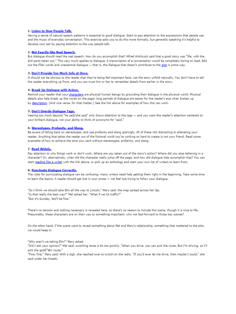 Dialogue Notes | PDF