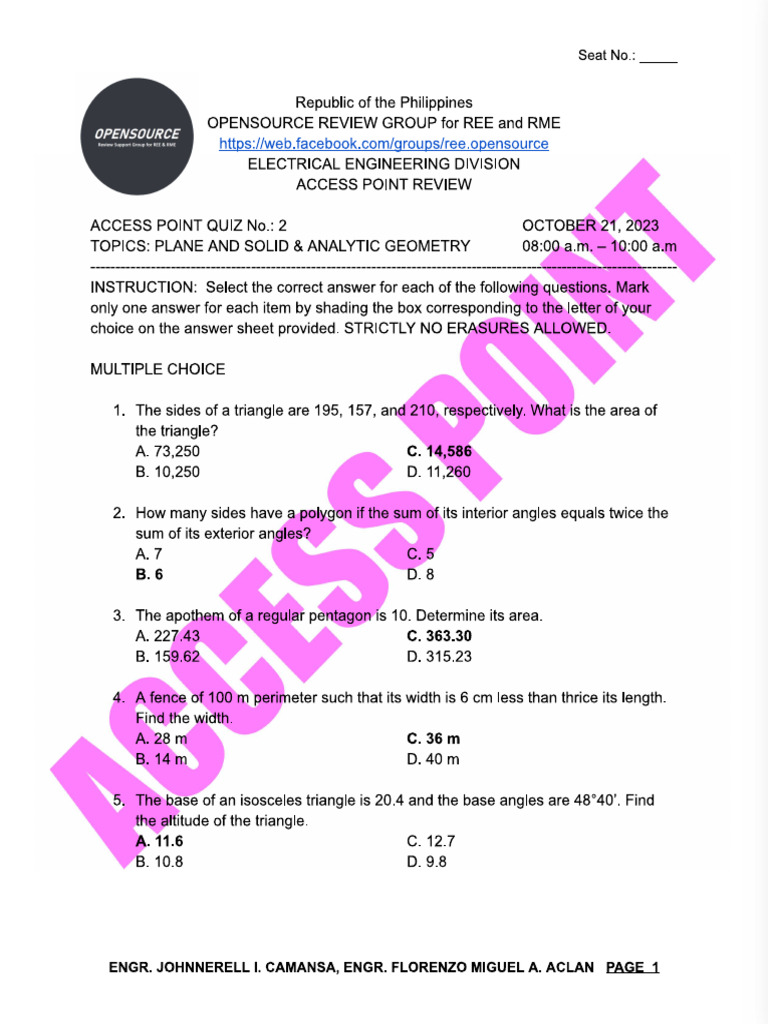 Osap Quiz 2 (Keys) | PDF