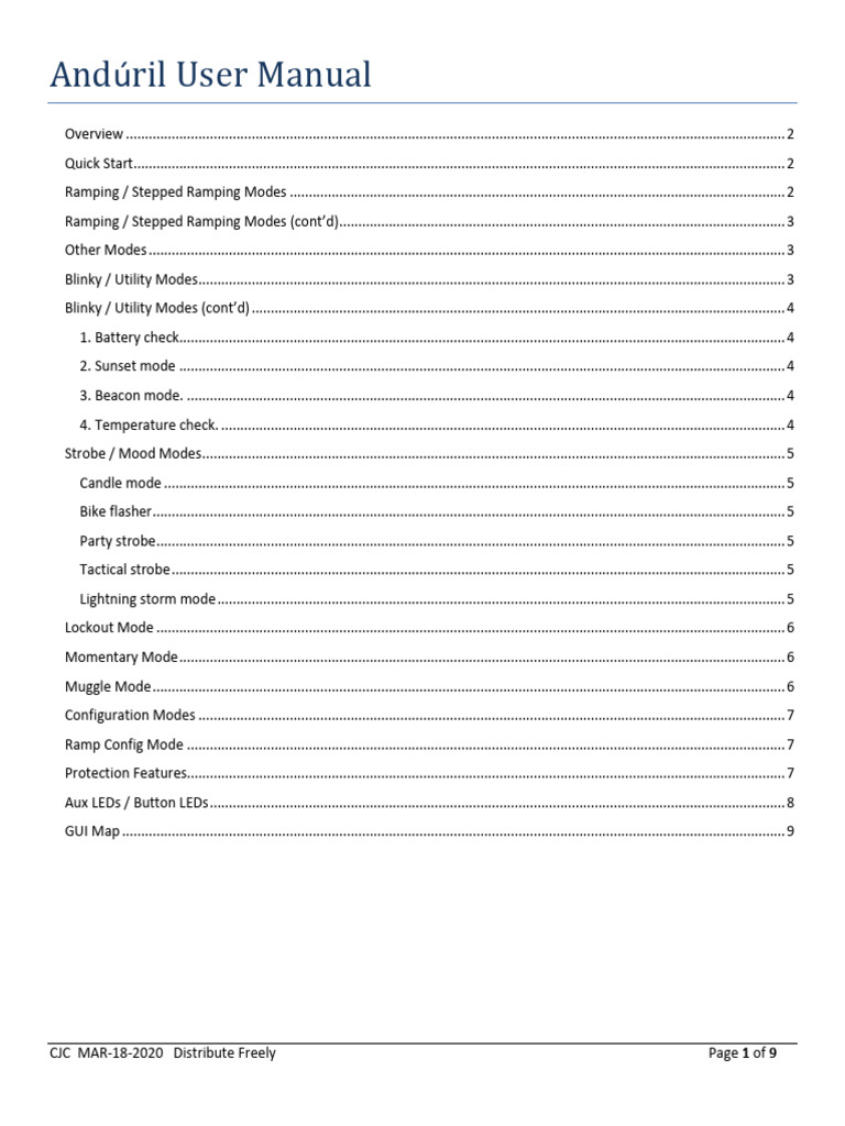 Anduril User Manual | PDF