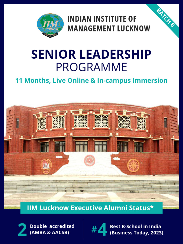 IIM Lucknow Senior Leadership Program | PDF | Leadership | Strategic ...