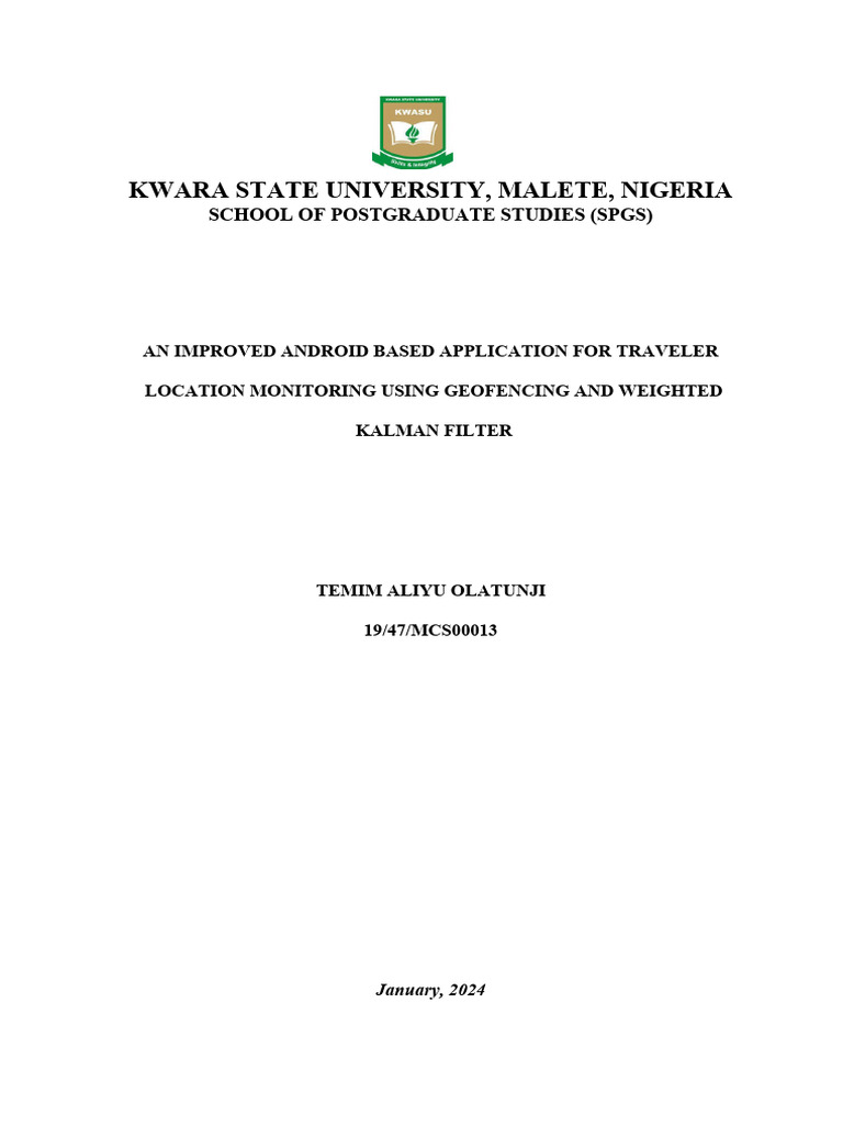 Mr Temim Corrected Now (1)[1] | PDF | Kalman Filter | Global ...