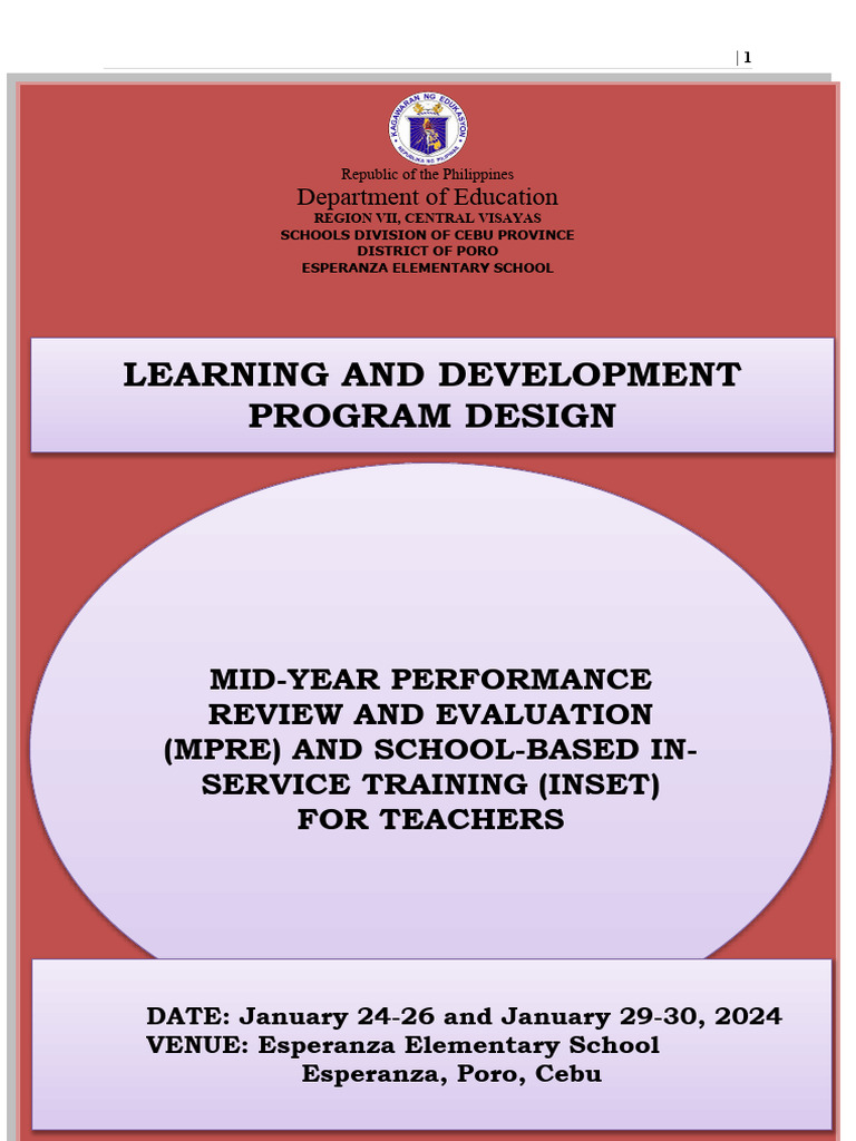 Esperanza Es LD Inset 2024 | PDF | Teachers | Learning