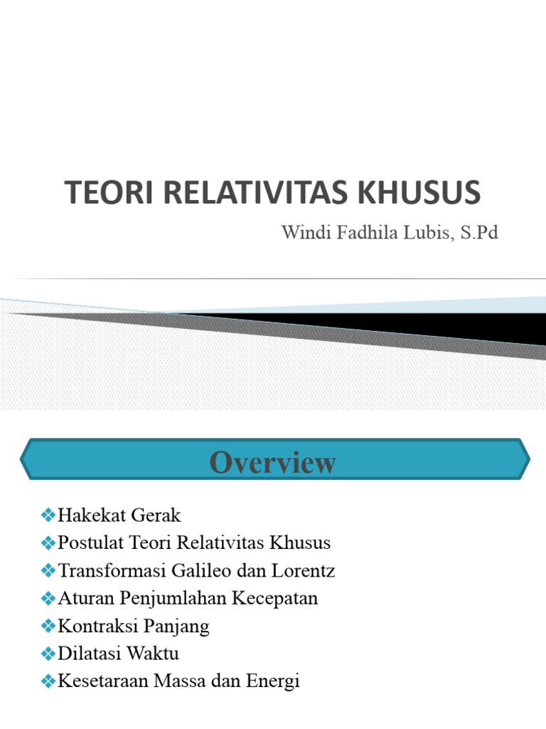 Teori Relativitas Khusus | PDF