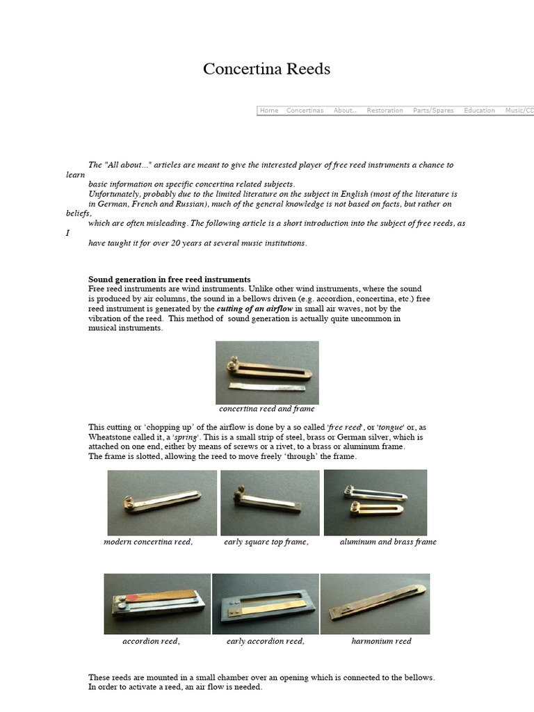 Concertina Reeds | PDF | Sound | Accordion