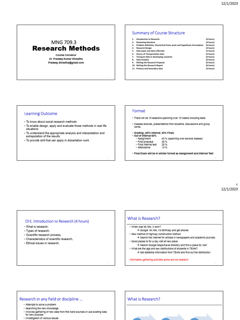 PoU-RM-L01 Introduction To Research | PDF | Quantitative Research | Qualitative Research