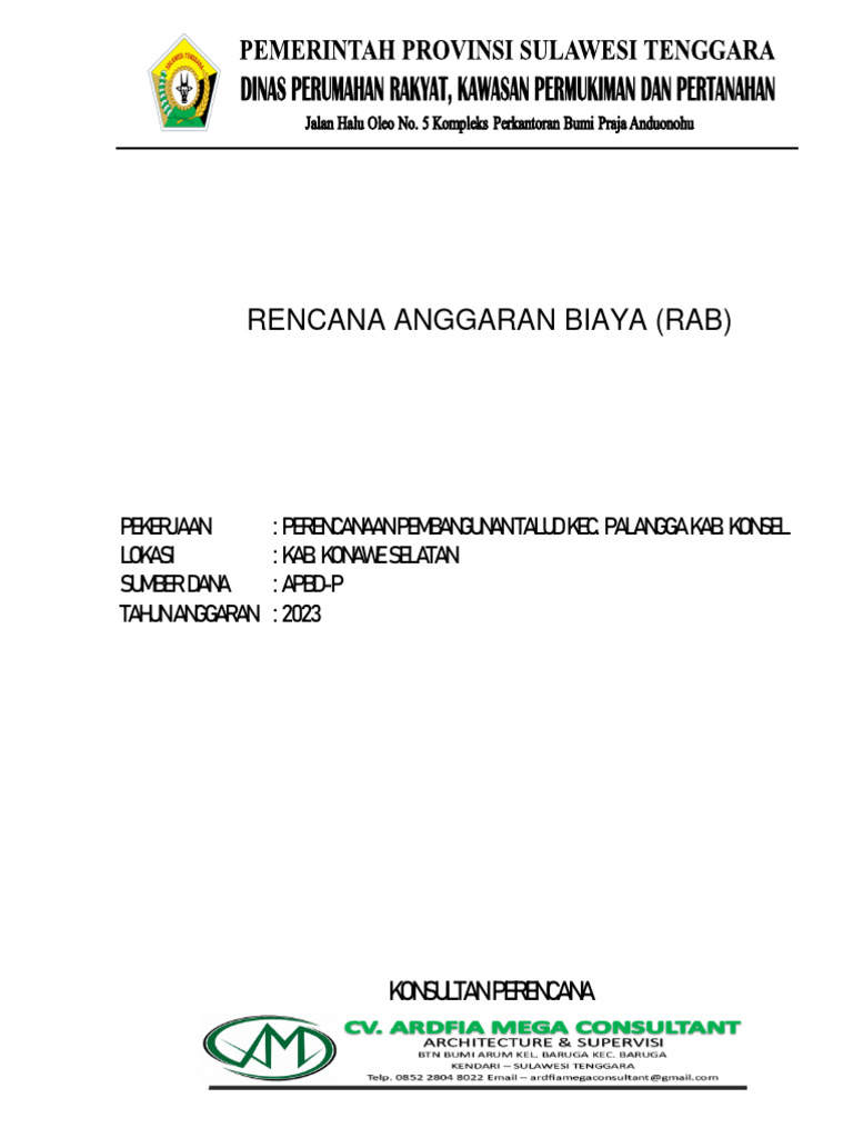 1 - Rab Rencana Talud Palangga | PDF