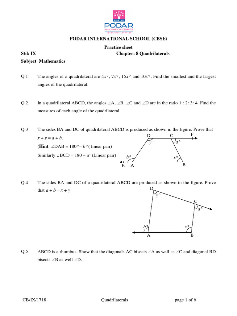 Math Quadrilaterals Pdf