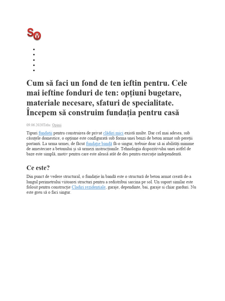 Foarte Bun Bun Case Temelia | PDF