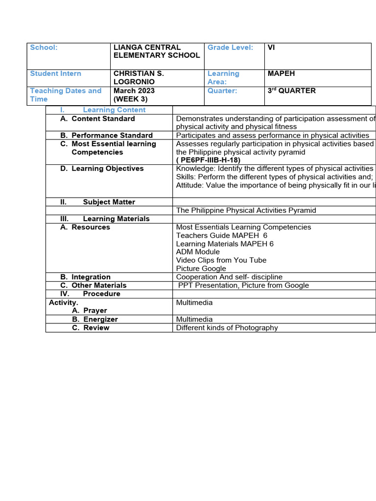 PPST LP in MAPEH | PDF