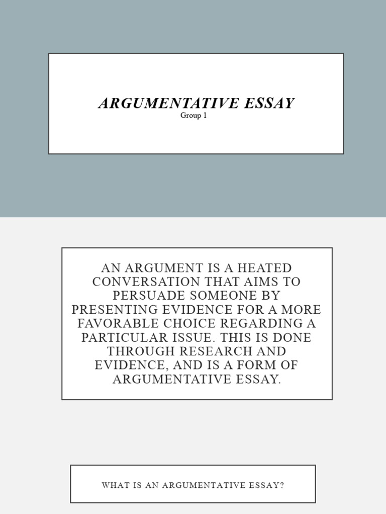 Presentation 1 | PDF | Essays | Argument