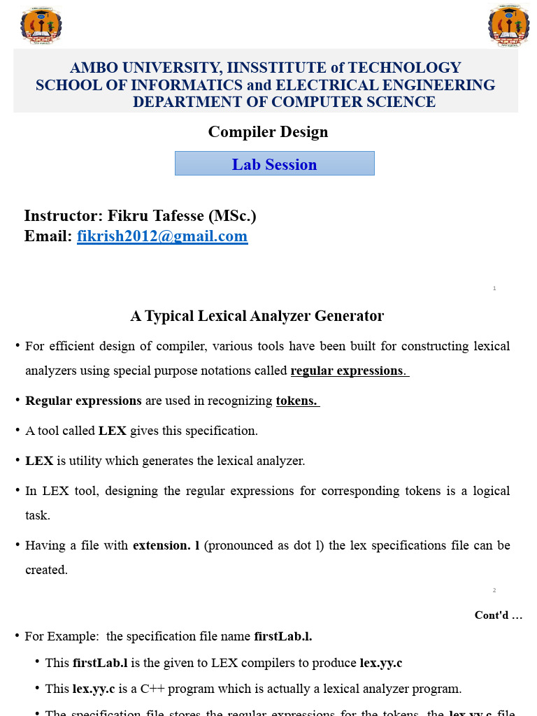 Introduction For Lab Compiler | PDF | Computing | Computer Programming