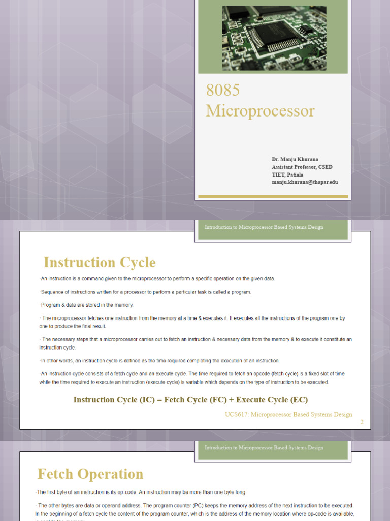 5th Lecture - 8085 Timing Diagram | PDF | Central Processing Unit ...