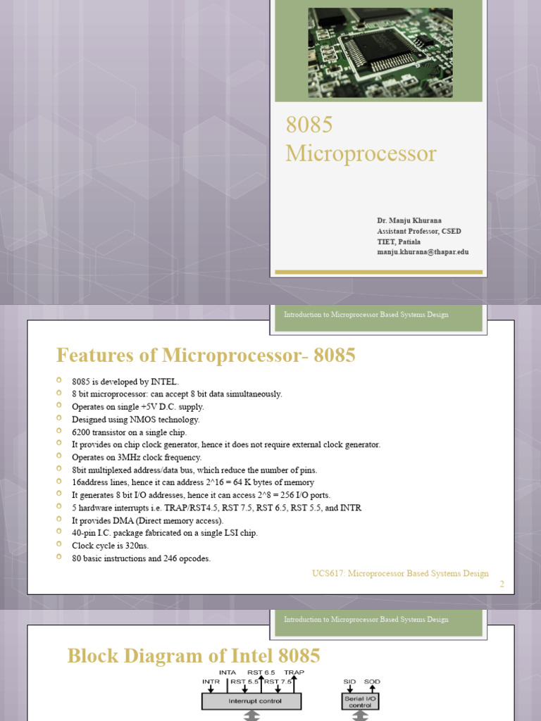 2nd Lecture - 8085 Block Diagram | PDF | Computers