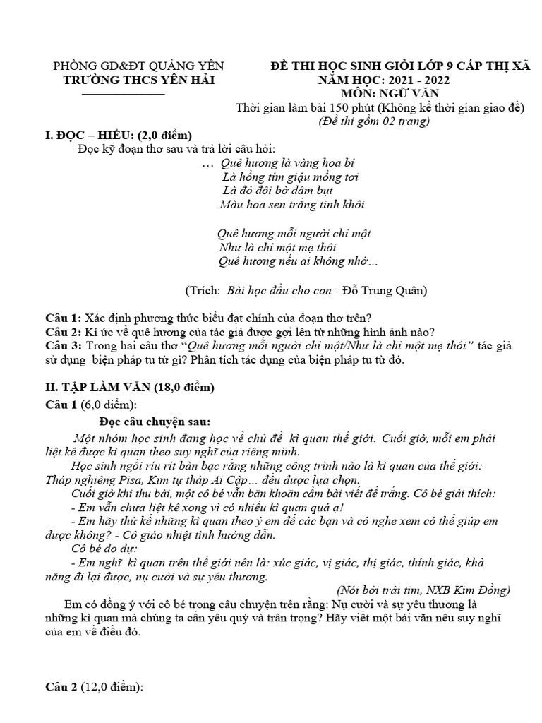 5.1. Ánh trăng- THCS Yên Hải - chuẩn | PDF