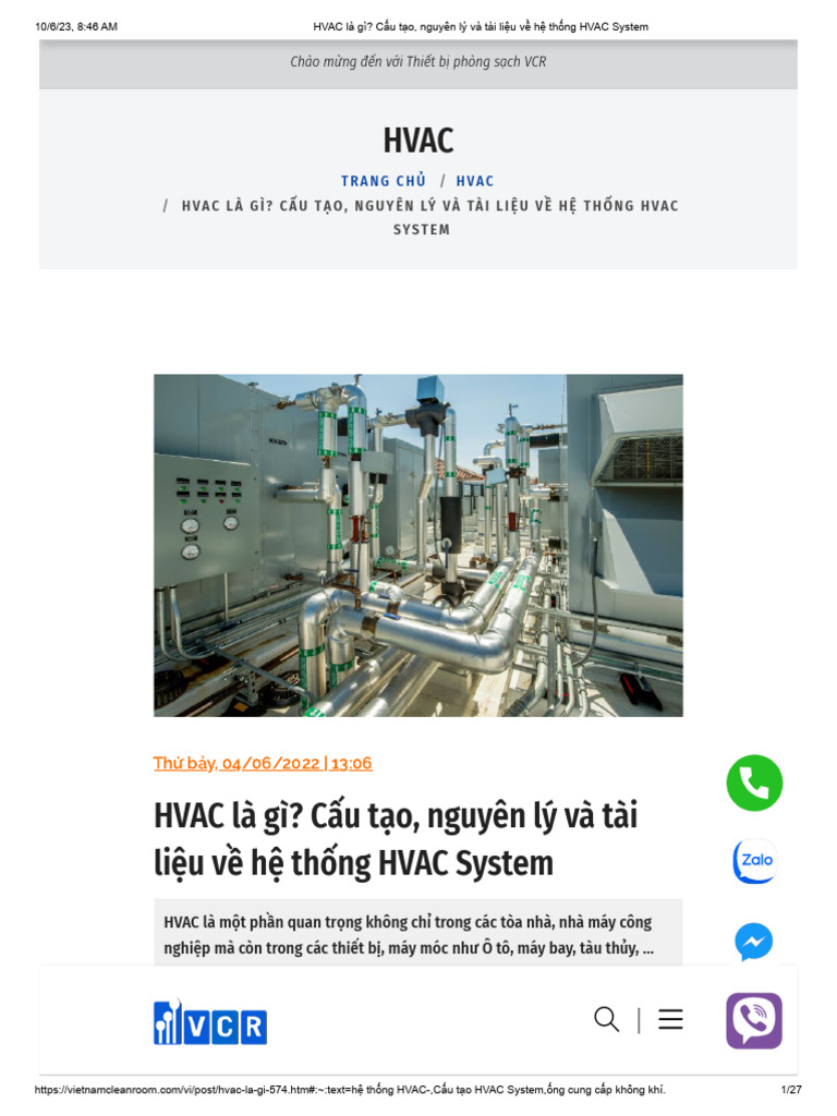 HVAC Là Gì_ Cấu Tạo, Nguyên Lý Và Tài Liệu Về Hệ Thống HVAC System | PDF