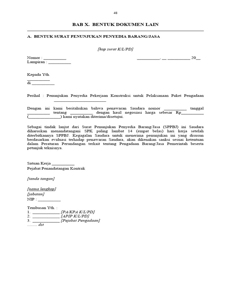 Contoh SPPBJ Dan SPMK PL Pek Konstruksi Badan Usaha | PDF